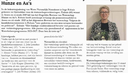 Foto van de eerste zes kandidaten bij de Drentsche Aa… - Hunze en Aa's